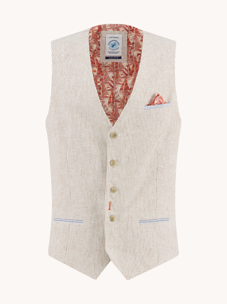 Waistcoat Linen Stripe – Striped Waistcoat with Summer Lining – A fish ...